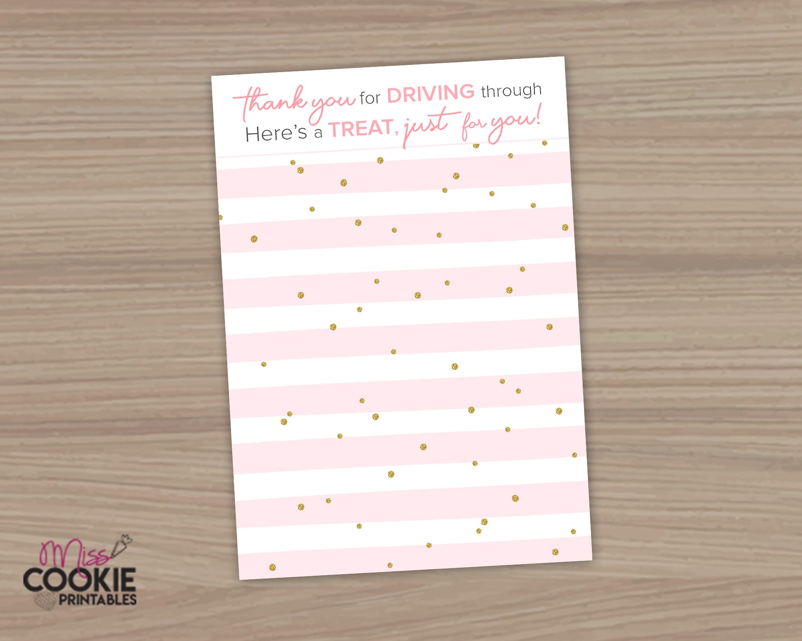 Printable “thank You for Driving Through, Here’s a TREAT Just for You ...