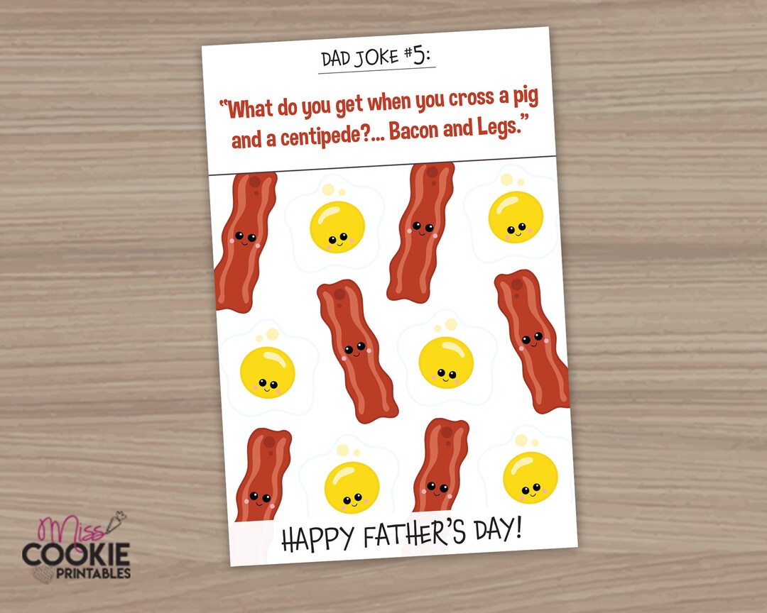 4" X 6" Dad Joke #5 Bacon Cookie Card, Happy Father’s Day Bacon Joke ...