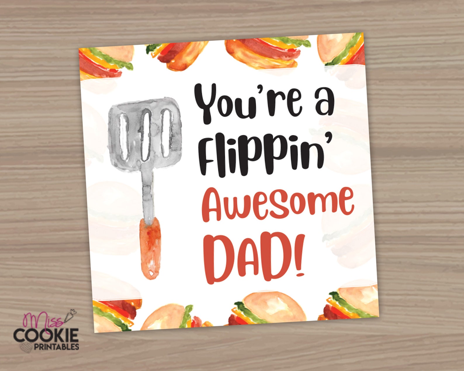 You're a Flippin' Awesome Dad Father's Day Cookie - Etsy