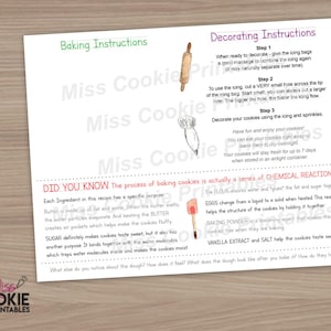 Printable Take Home Cookie Kit Instructions 8.5"x11" DIY Cookie Kit ...