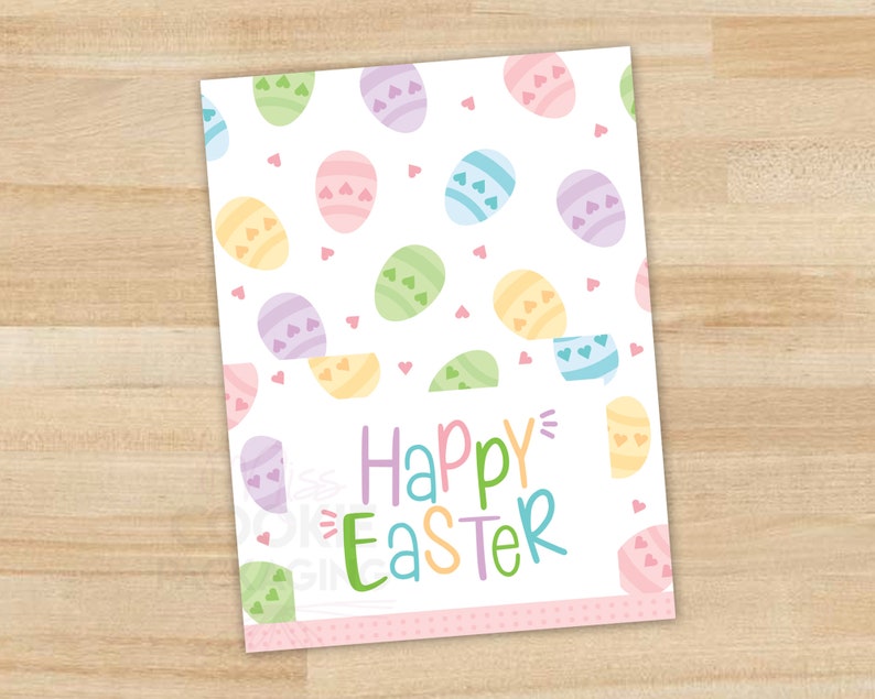 3" Happy Easter Colorful Eggs Cookie Bag Topper, Easter Eggs Cookie Bag ...