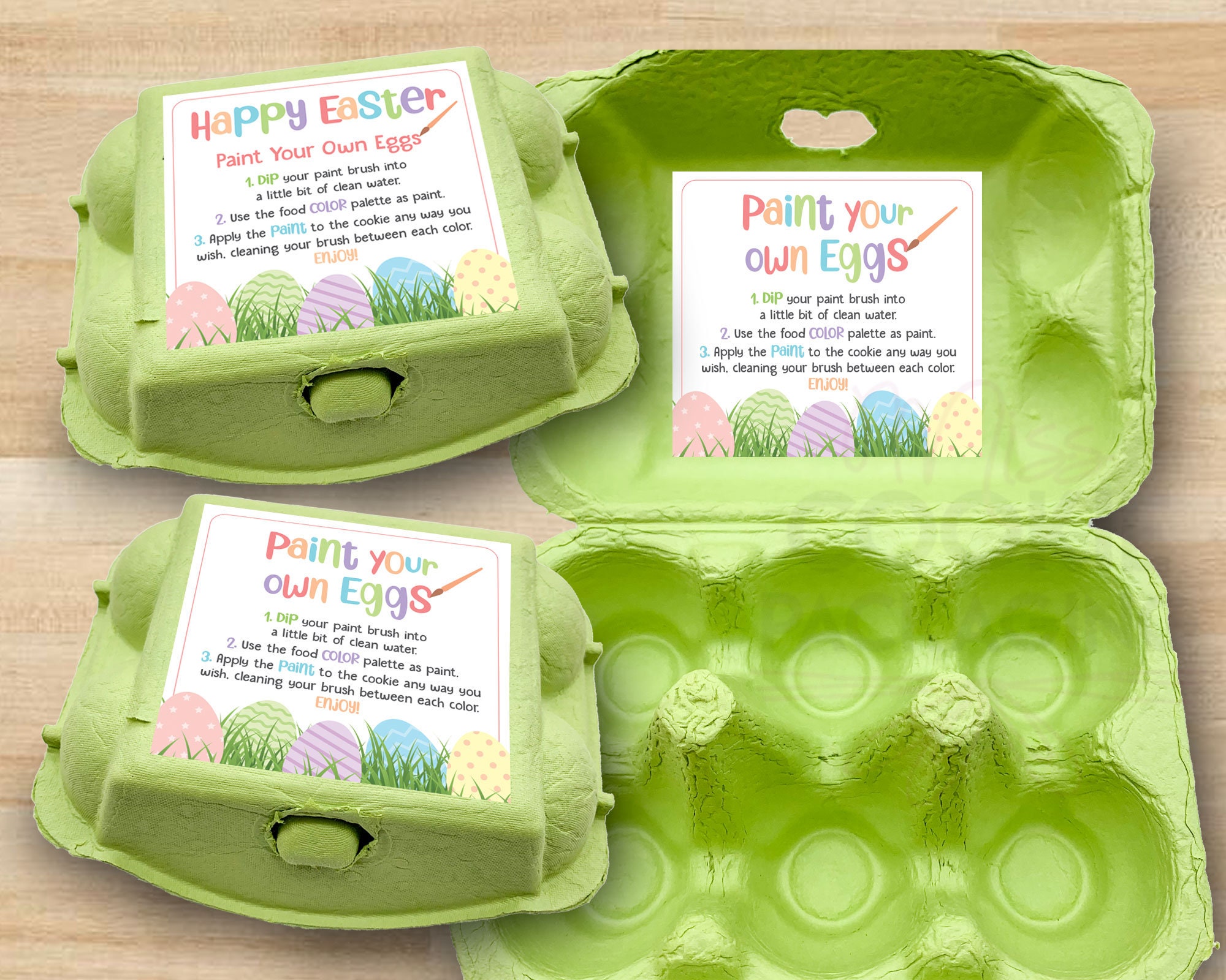 Paint Your Own Eggs Egg Carton Printable File Happy Easter - Etsy Australia