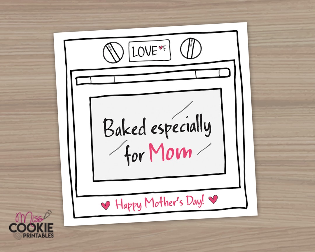 Printable "baked Especially for Mom" 2 Inch Square Cookie Tag - Happy ...