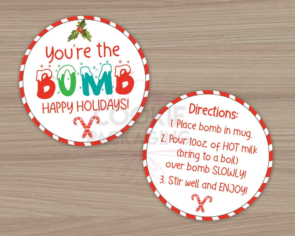 You're the BOMB Happy Holidays 2 Hot Chocolate Bomb - Etsy