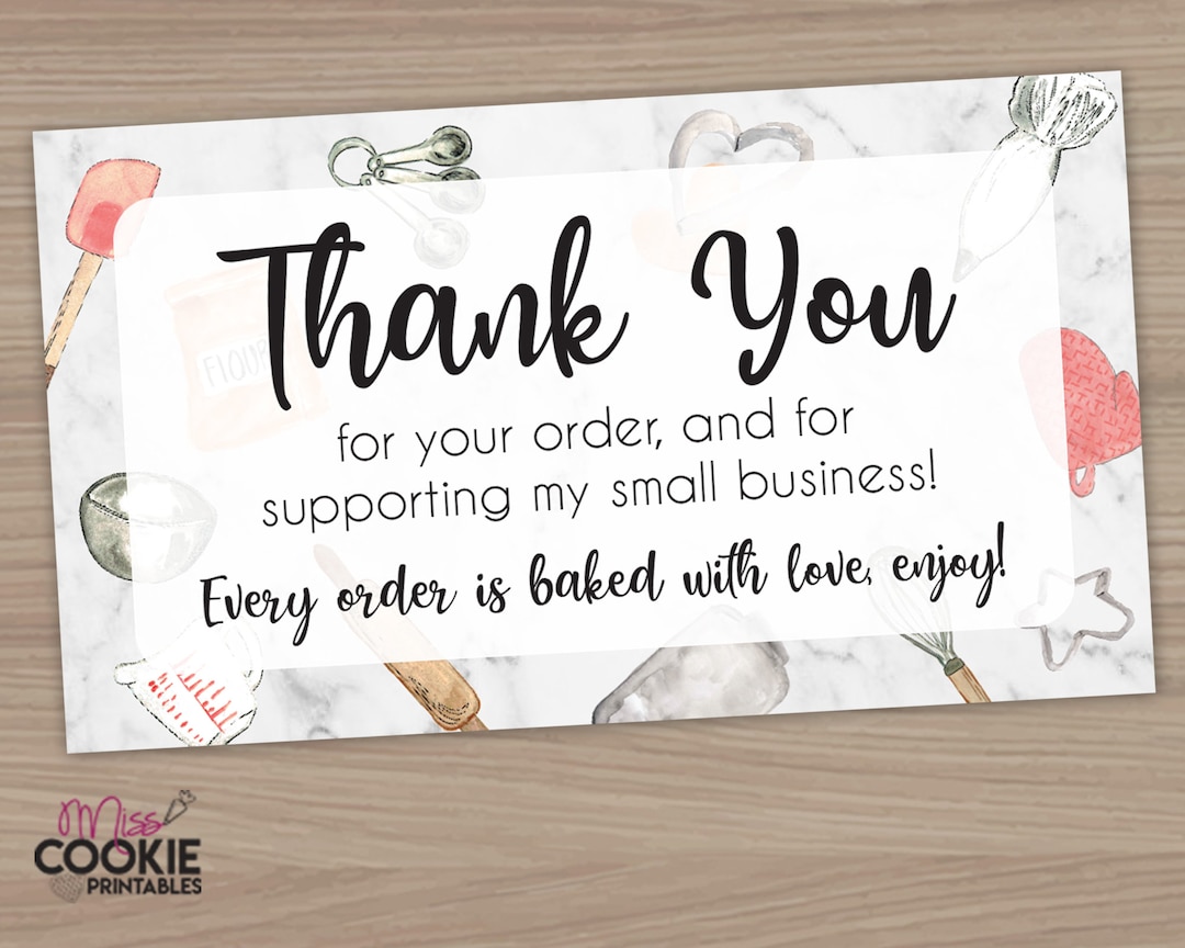 Printable “thank You for Your Order and for Supporting My Small ...
