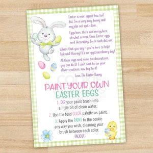 PYO Easter Eggs Cookie Kit Card, 4"x6" Paint Your Own Eggs Cookie Kit Card, Easter Bunny Eggs ...