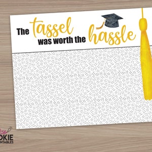 5” X 4” the Tassel Was Worth the Hassle Graduation Grad Cap Cookie Card ...