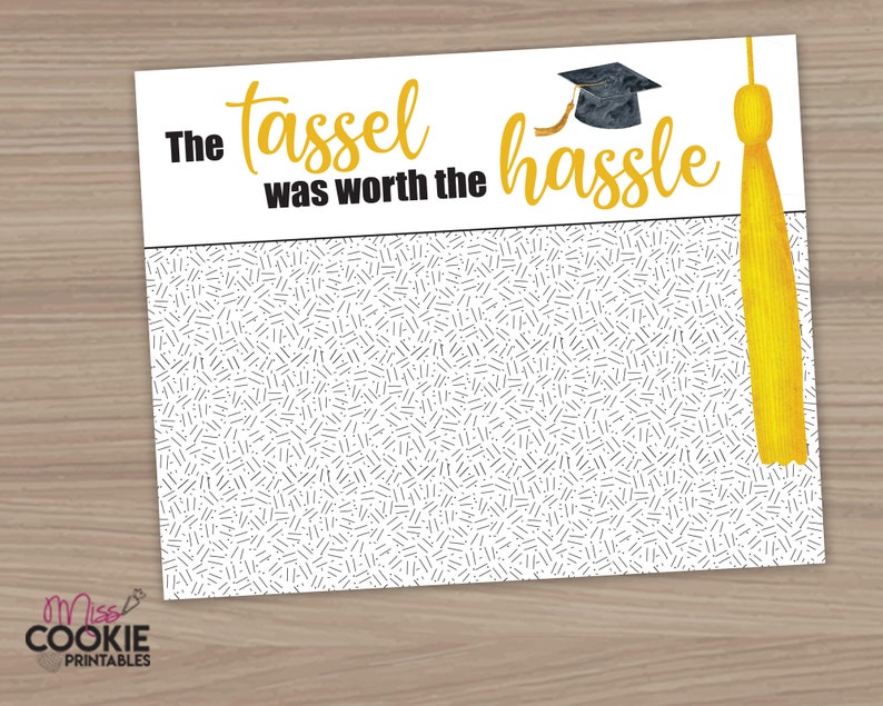 5” X 4” the Tassel Was Worth the Hassle Graduation Grad Cap Cookie Card ...