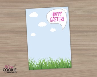 Printable Mini Cookie Card 3.5 X 5 Happy Easter - Etsy