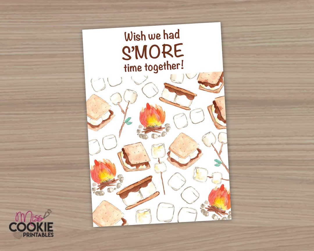 Wish We Had S'more Time Together Mini Cookie Card 3.5" X 5" Smores ...