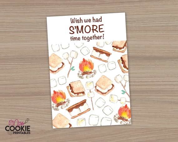 Wish We Had S'more Time Together Mini Cookie Card - Etsy