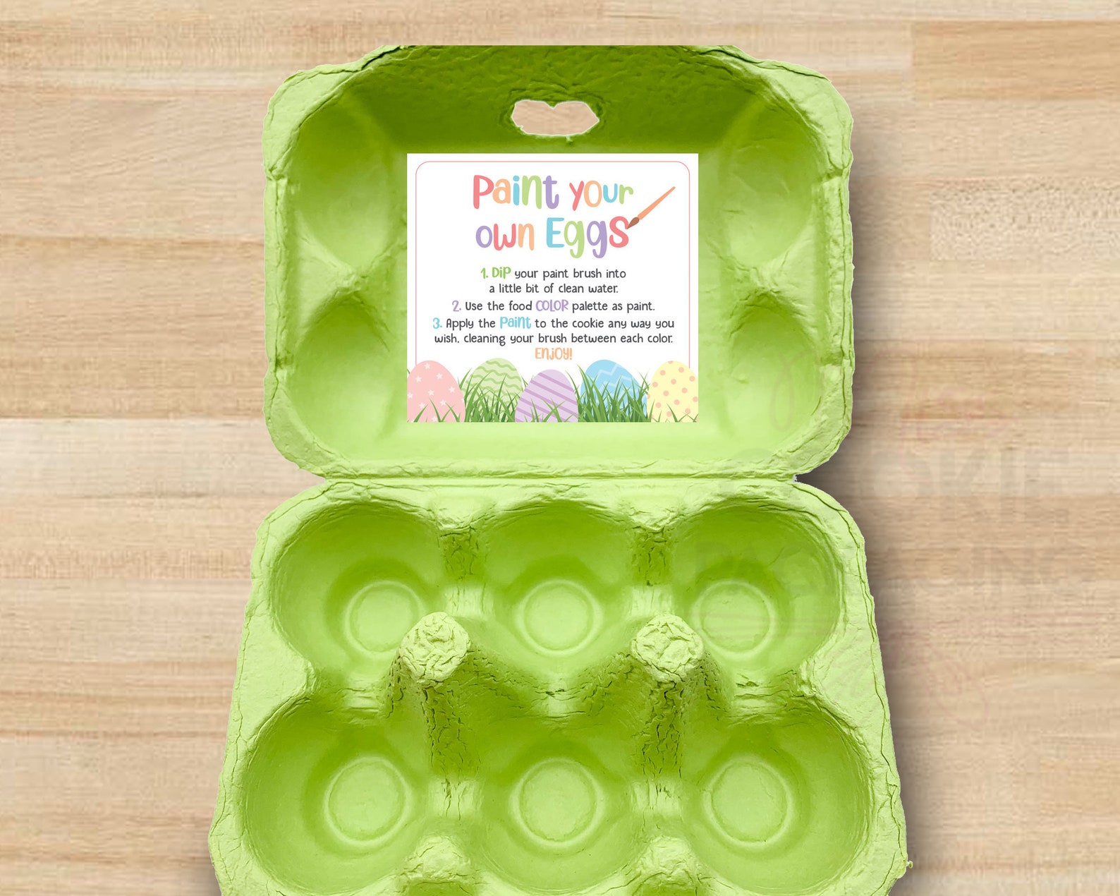 Paint Your Own Eggs hearts Egg Carton Printable File Happy | Etsy