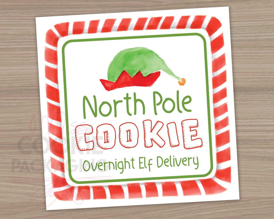 5" North Pole COOKIE Overnight Elf Delivery Christmas Cookie Pizza Box ...