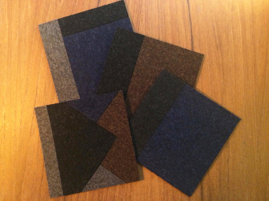 100% Wool Felt Coaster Set - Includes 4 Coasters - Etsy