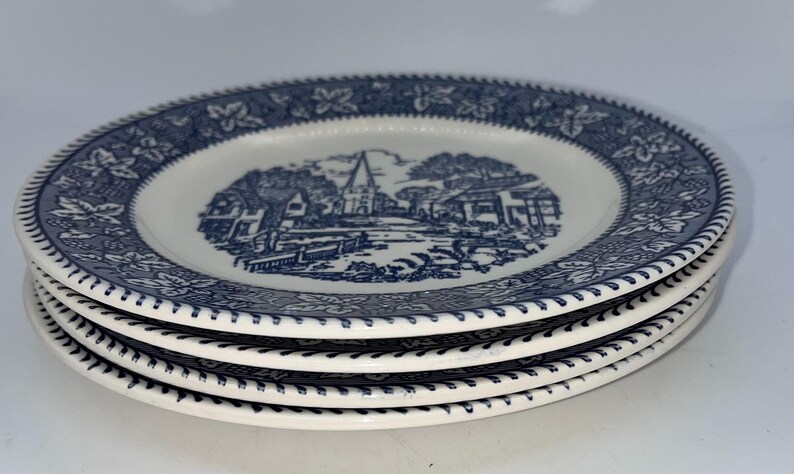 Vintage Homer Laughlin Dessert Plates: Shakespeare Country Blue, Set of ...