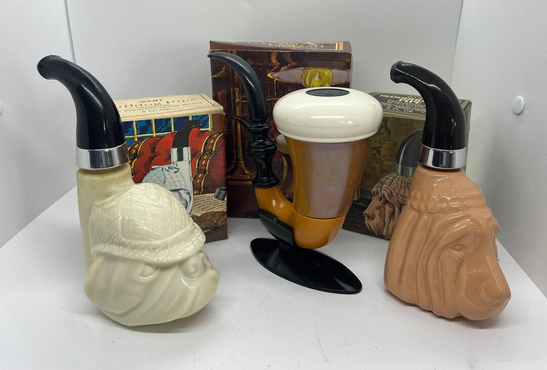Vintage Avon Pipe After Shave Bottles, Bulldog Pipe, Bloodhound Pipe ...