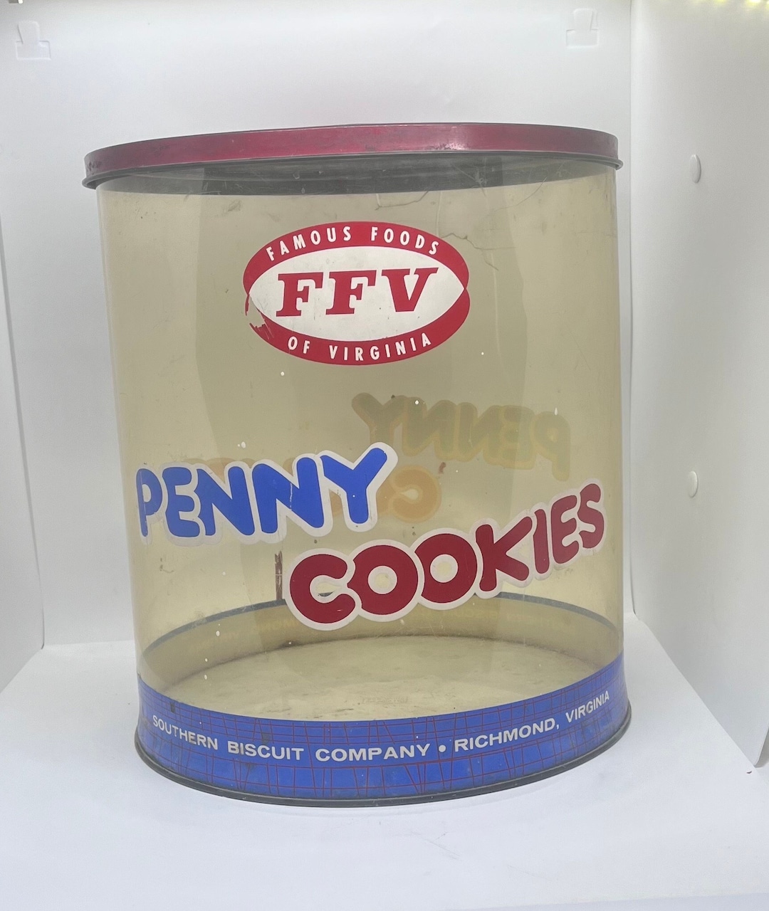 Vintage Large Rare FFV Penny Cookies Store Display Cookie Canister ...