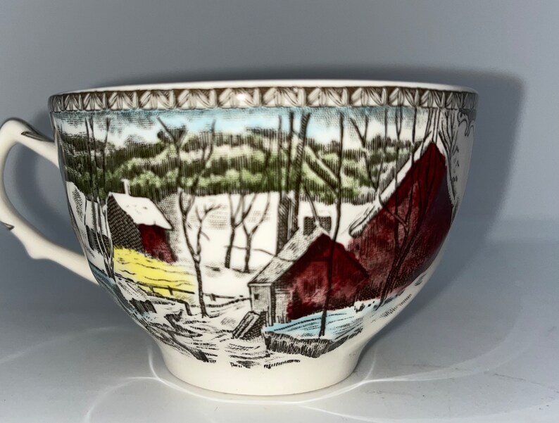 Vintage Johnson Brothers Cup and Saucer Set: the Friendly Village, Ice ...