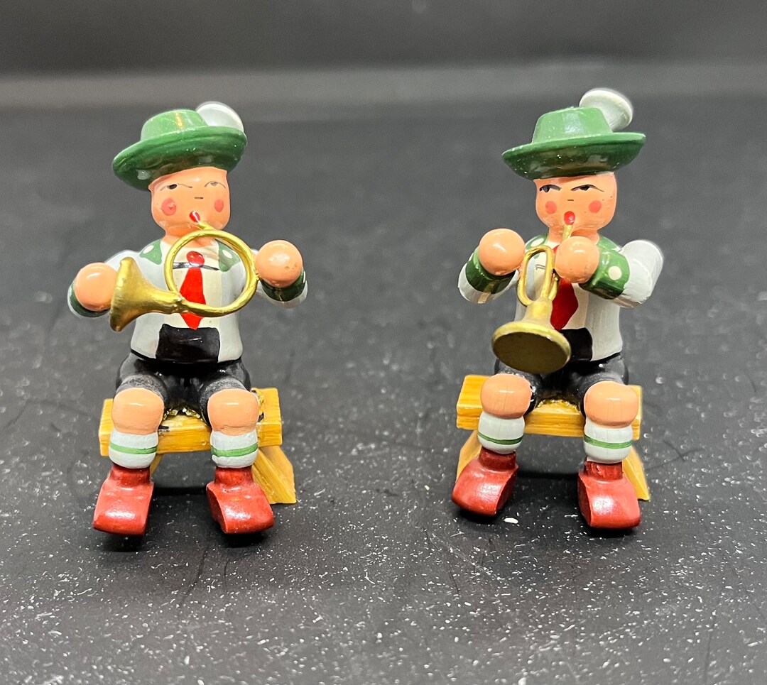 Vintage Wendt & Kuhn German Wood Miniature: Boys Playing Instruments - Etsy