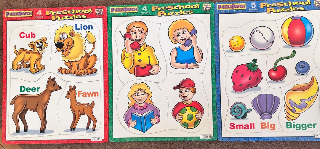 Vintage Puzzle Patch Children's Puzzles, Preschool Puzzles, Set of ...