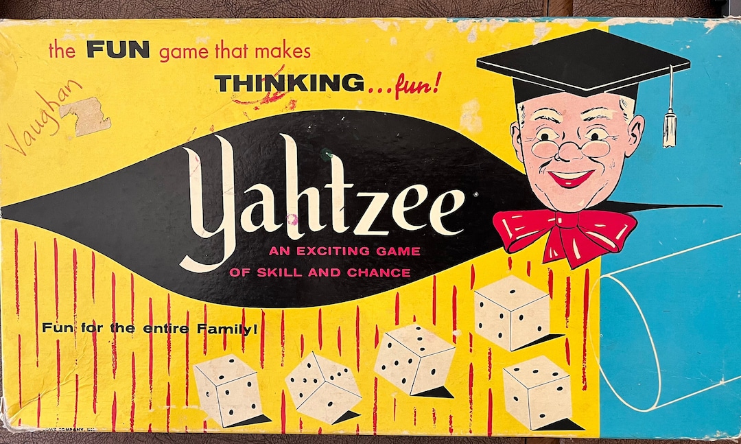 Vintage Yahtzee Game, E.S. Lowe Co. an Exciting Game of Skill and ...