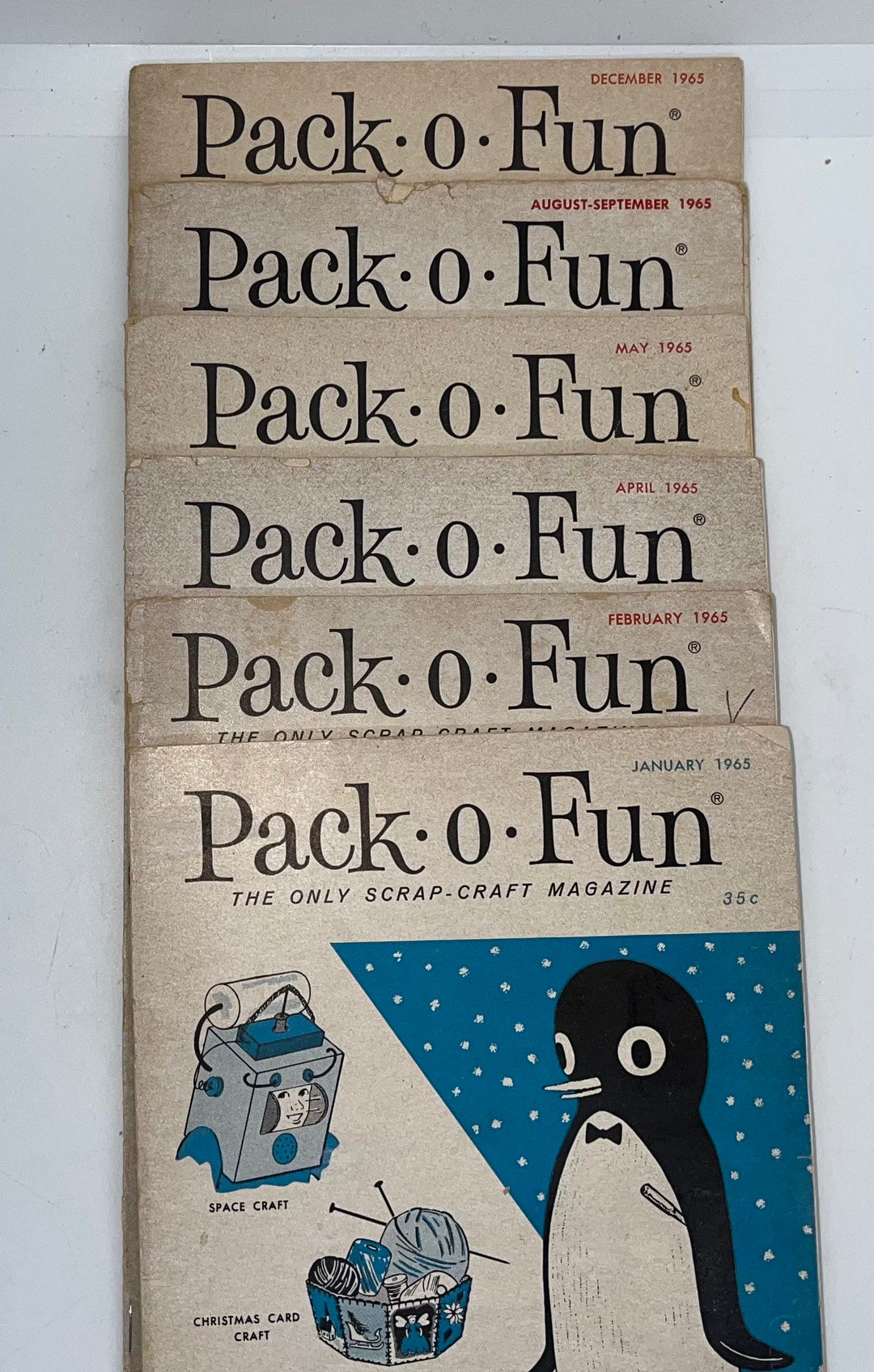 Vintage Craft Magazines, Pack O Fun, Set of 6 From 1965, Park Ridge ...