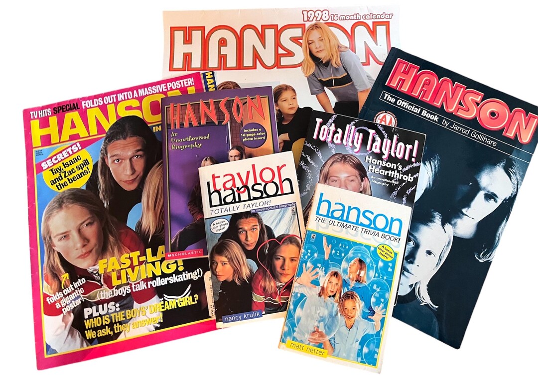 Vintage 1990's Hanson Teen Band Memorabilia Lot, Calendar, Official ...