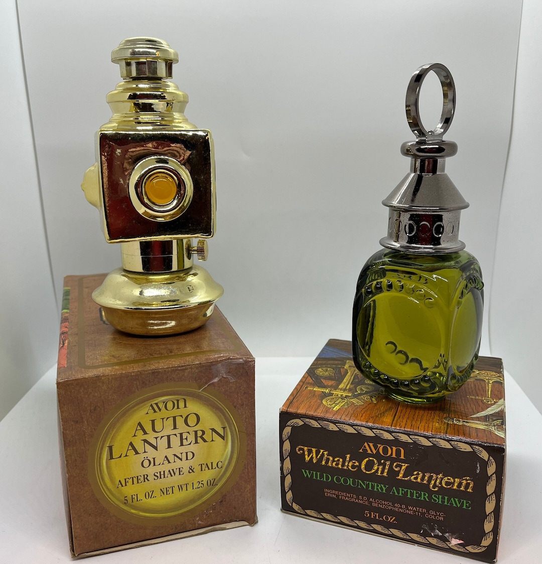 Vintage Avon After Shave Bottles: Auto Lantern & Whale Oil Lantern - Etsy