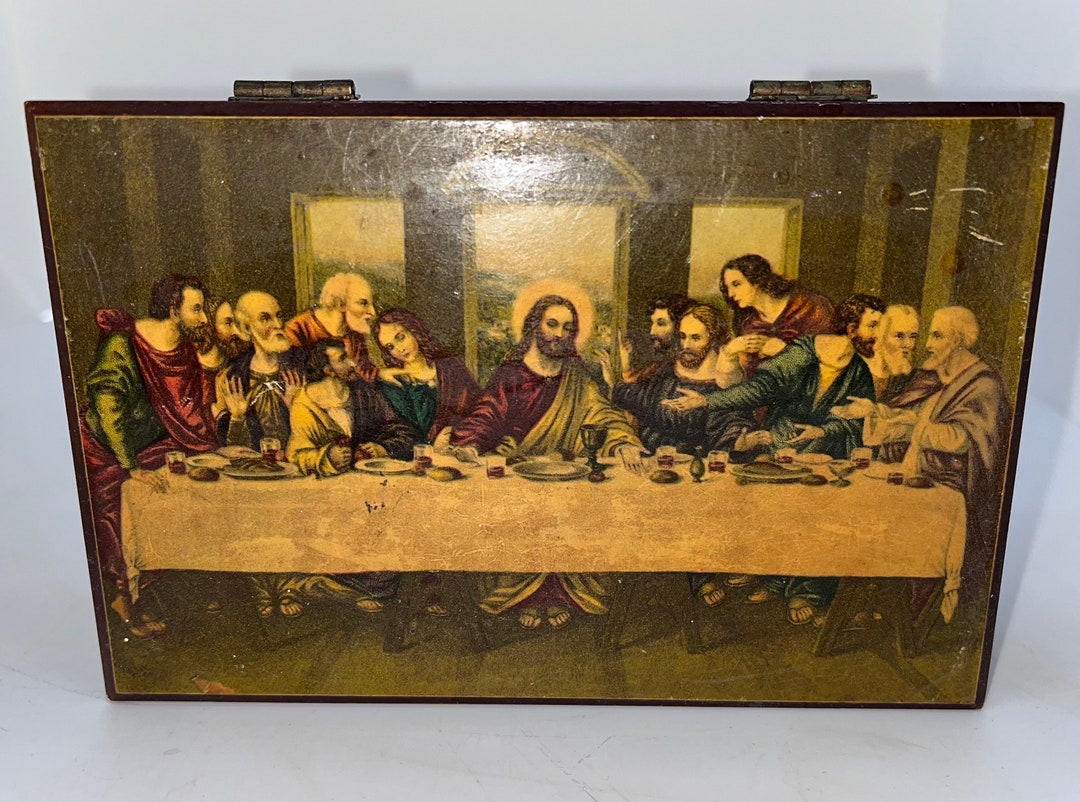 Vintage Wood Box With the Depiction of the Last Supper, Souvenir From ...
