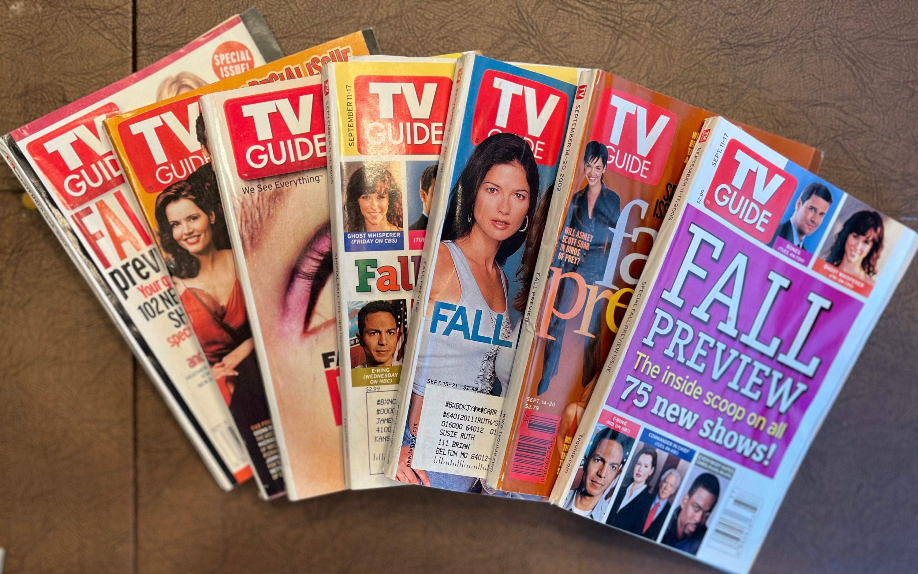 Vintage TV Guides Fall Preview Editions 2000 2005 Lot of - Etsy
