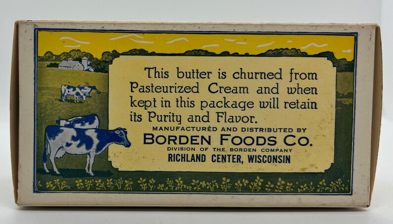 Vintage Blue River Butter Box: Borden Foods, Farmhouse Decor - Etsy