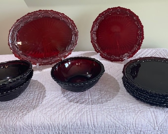 Avon Red Glassware | Etsy