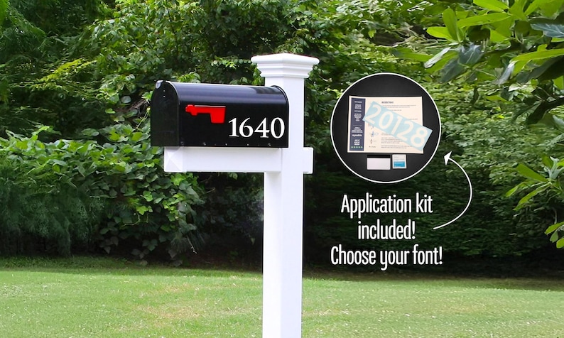 Custom Vinyl Mailbox Numbers White Black Reflective Outdoor Vinyl Cut ...
