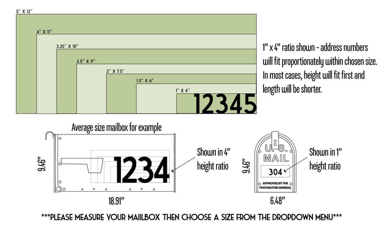Custom Vinyl Mailbox Numbers White Black Reflective Outdoor Vinyl Cut ...