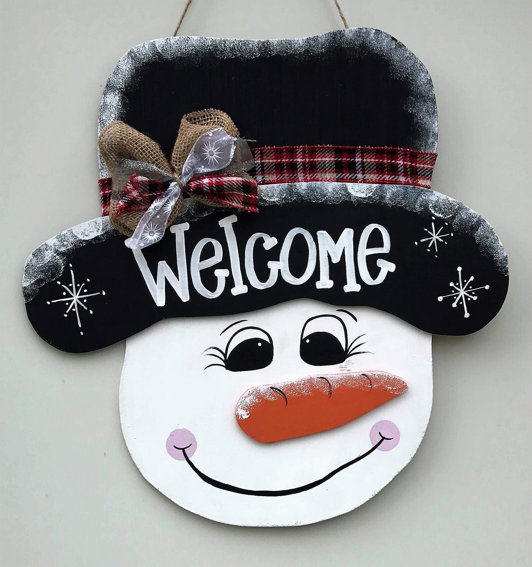 Snowman Door Hanger, Snowman Decor, Christmas Decor, Christmas Door ...