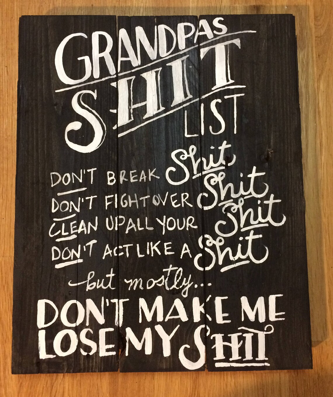 Moms Shit List Sign Shit List Don't Make Me Lost My - Etsy