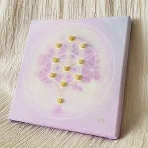 Tree of Life Crystal Grid Canvas Print - Embellished Art Print - Honey ...