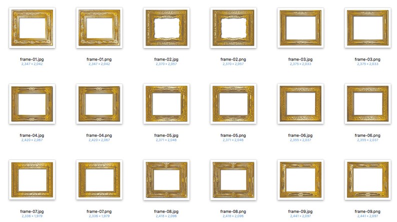 Antique Golden Picture Frames Digital Golden Frames Digital - Etsy