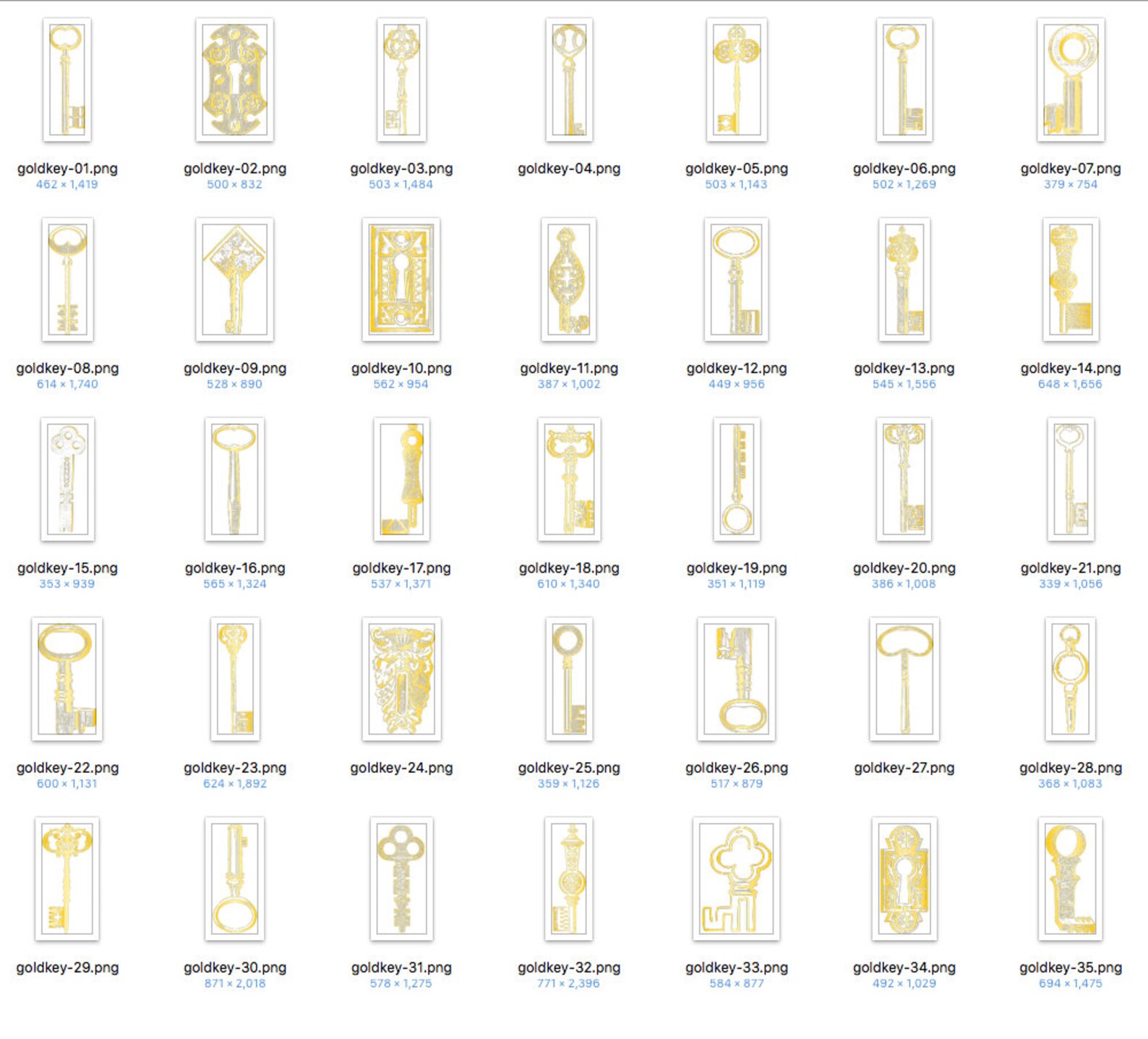 Various Golden Keys Gold Keys Keyholes Keys Clipart Printable Keys ...