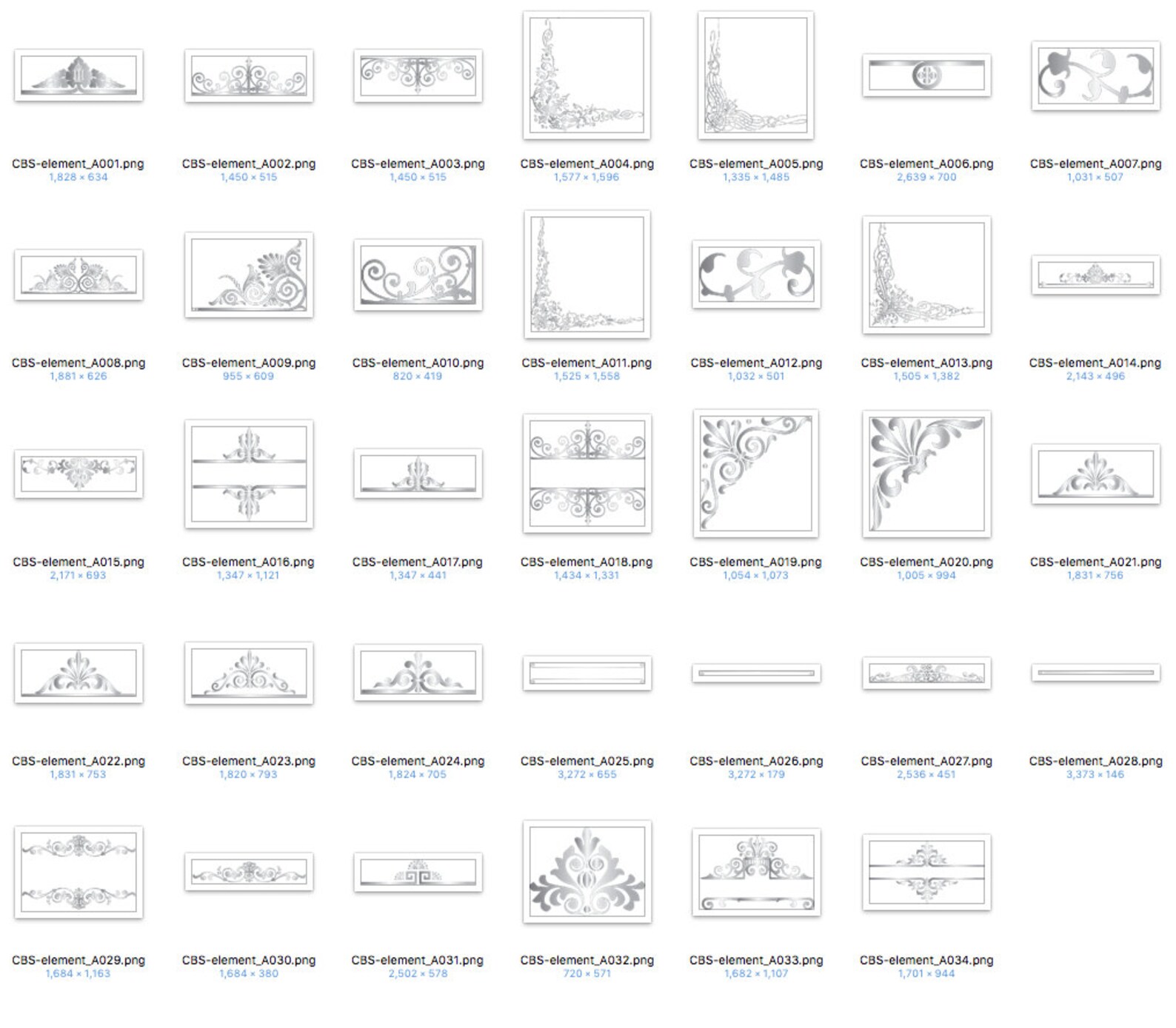 Silver Design Elements Corner Borders Clip Art Silver Ornate Borders ...