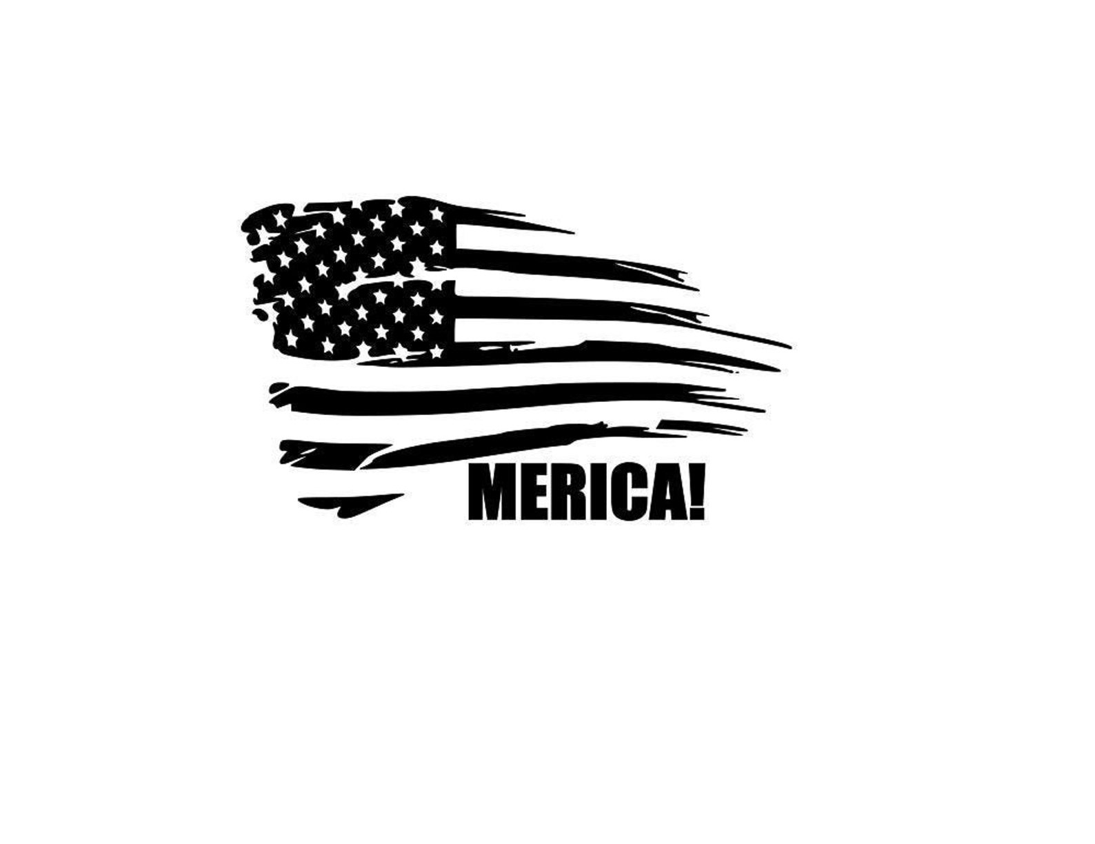 Merica American Flag Window Sticker Vinyl Decal ,cups, Glasses ...