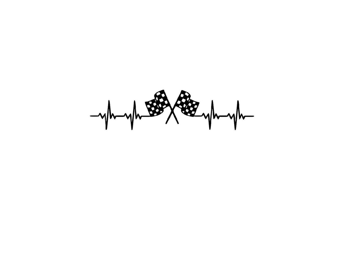Checkered Flags Ekg Heartbeat Line Window Sticker Vinyl Decal - Etsy