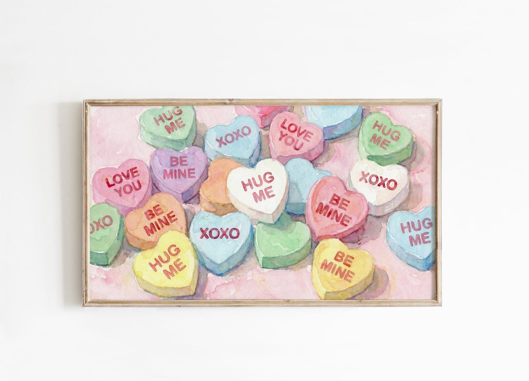 Frame Tv Art Sweethearts Candies Valentines Day Candy Hearts - Etsy