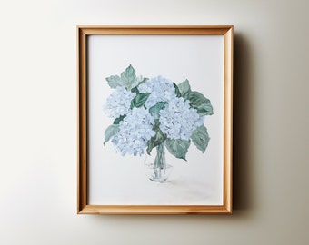 Blue Hydrangeas Wall Art - Etsy