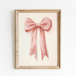 Pink Bow Aesthetic, Preppy Girly Poster, Blush Balletcore Wall Art ...