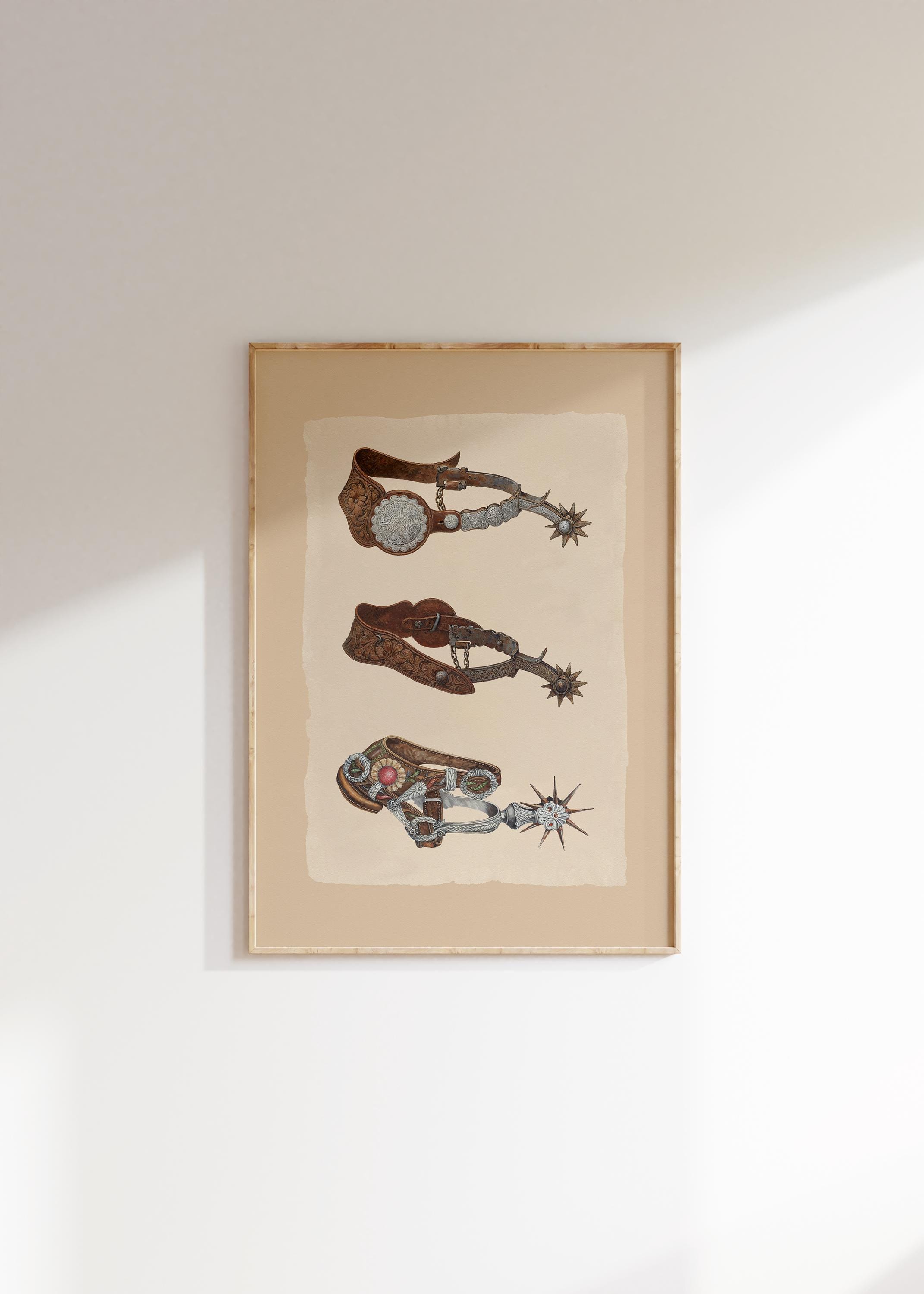 Cowboy Spurs Wall Art Printable, Vintage Western Spur Print, Rustic ...