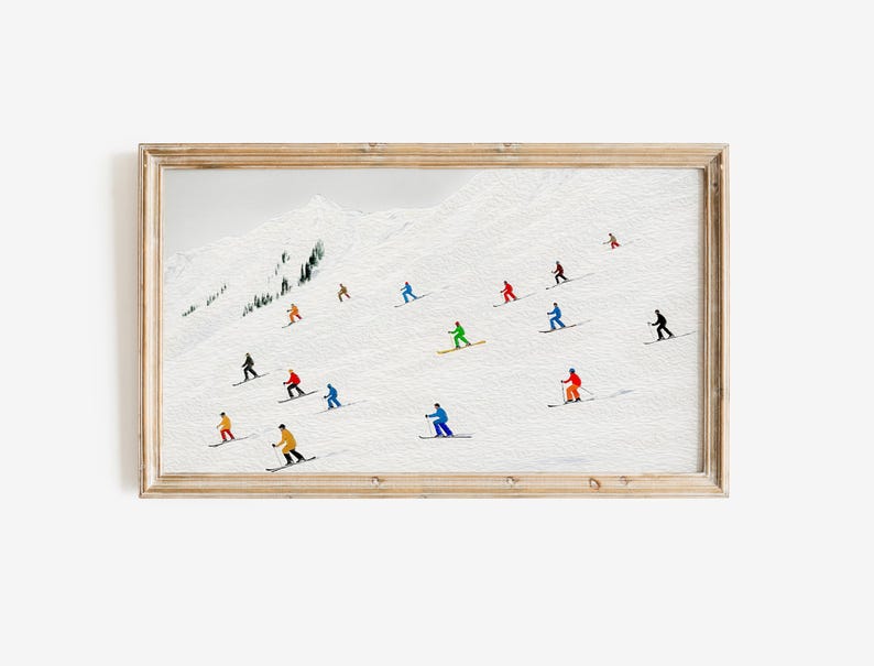 Frame Tv Art Winter Skiing, Skiers Screensaver - Etsy UK