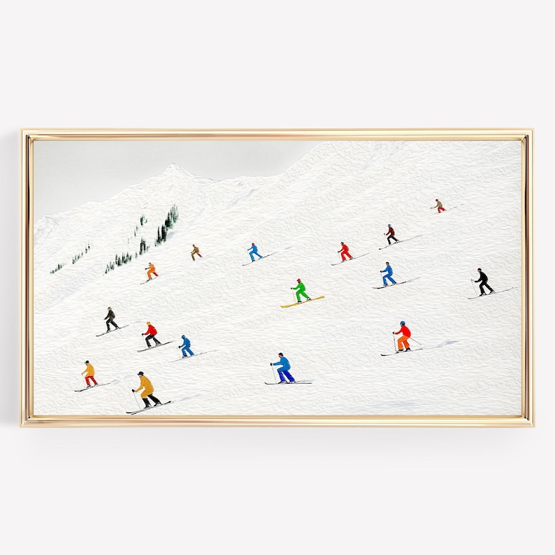 Frame Tv Art Winter Skiing, Skiers Screensaver - Etsy UK