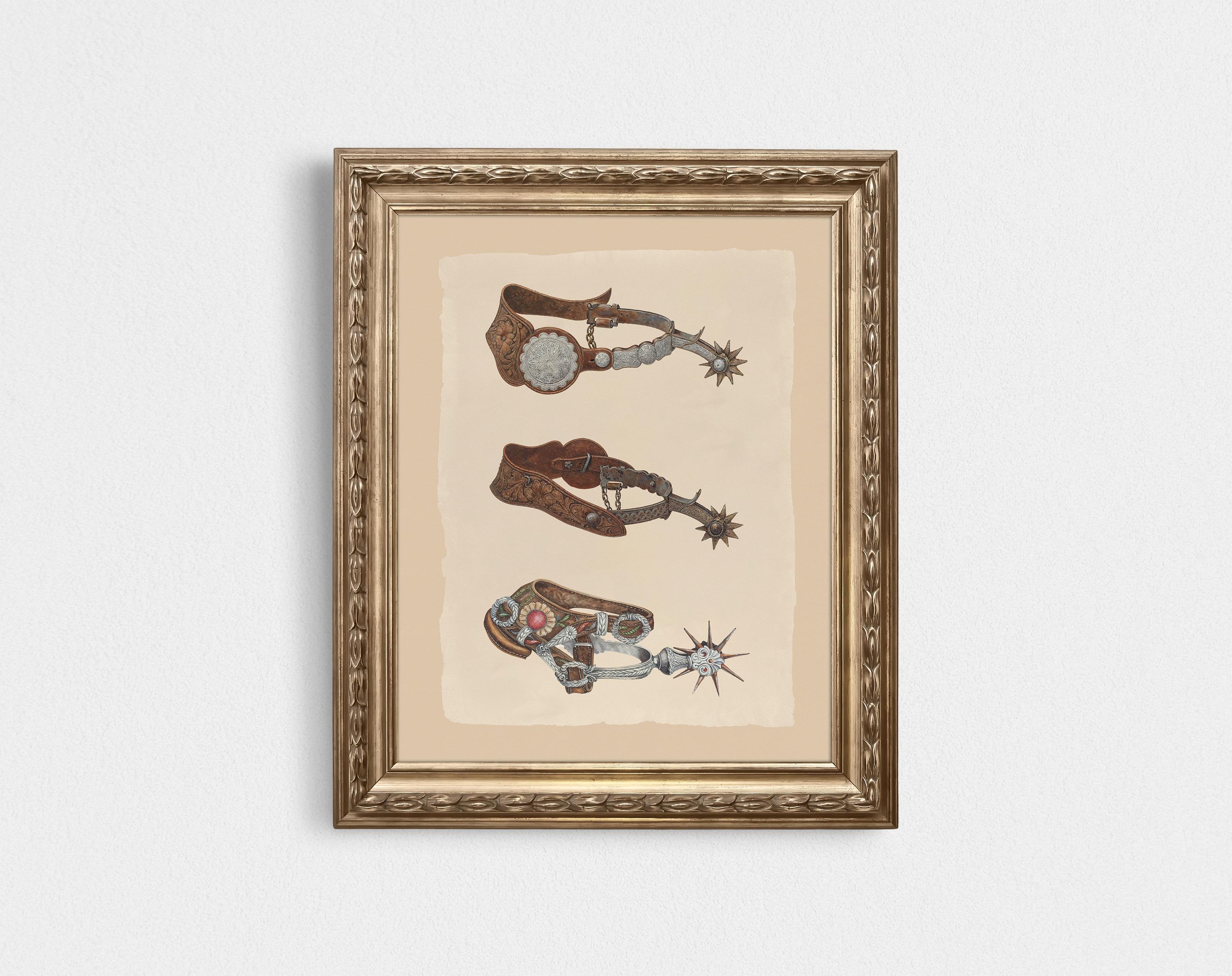 Cowboy Spurs Wall Art Printable, Vintage Western Spur Print, Rustic ...
