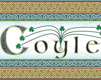 Art Print of Your Irish Surname or Irish Place, Wall Decor Intricately ...